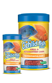 Jumbo Cichlid Fish Food-Krill & Astaxanthin Chips | Temizmama